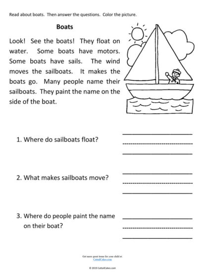 Reading Comprehension - Boats - The Critical Years