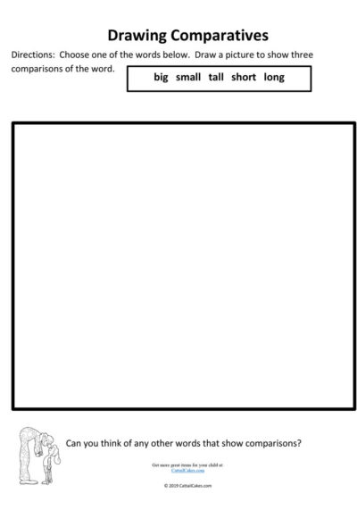Drawing Comparatives Worksheet - The Critical Years