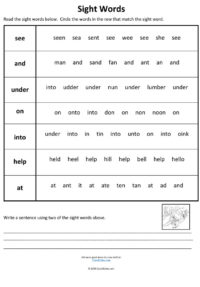 Sight Word Review Worksheet – The Critical Years