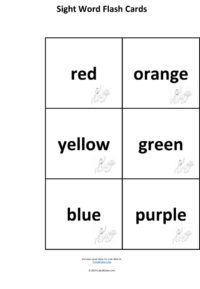 Sight Word Flashcards - Colors of the Rainbow - The Critical Years