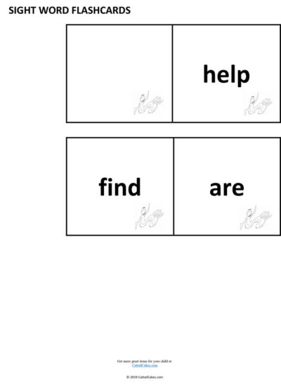 Sight Word Flashcards - help, find, are - The Critical Years