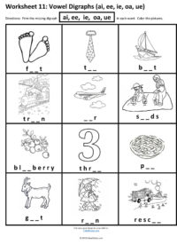 Vowel Digraph Worksheet - The Critical Years
