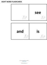 Sight Word Flashcards - see, and, is - The Critical Years