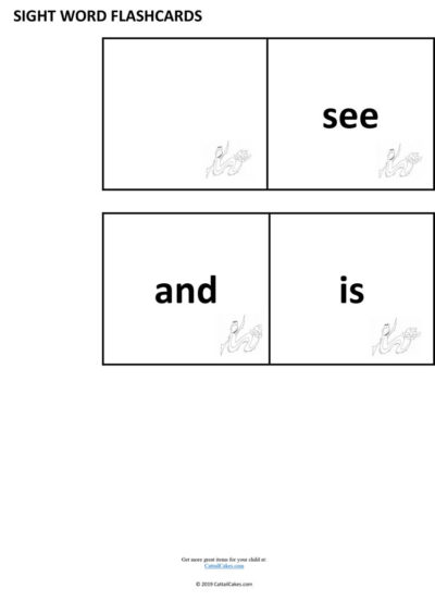 Sight Word Flashcards - see, and, is - The Critical Years