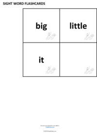 Sight Word Flashcards - big, little, it - The Critical Years