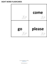 Sight Words Flashcards -come, go, please - The Critical Years