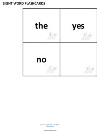 Sight Words Flashcards - the, yes, no - The Critical Years
