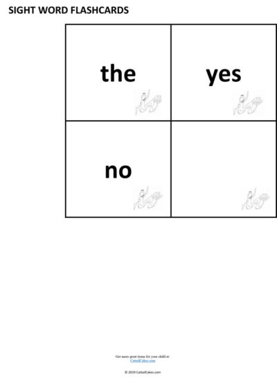Sight Words Flashcards - the, yes, no - The Critical Years