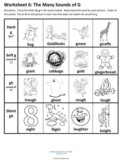 The Many Sounds of Letter G Worksheet - The Critical Years