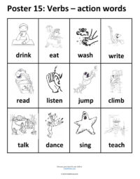 Poster of Action Words (Verbs) - The Critical Years