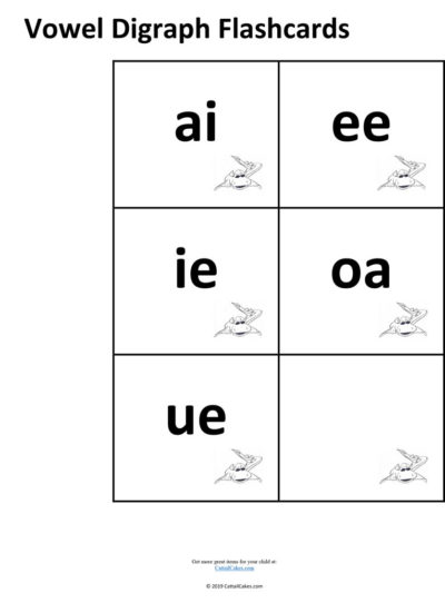 Vowel Digraph Flashcards - ai, ee, ie, oa, ue - The Critical Years