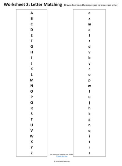 Uppercase and Lowercase Letters Matching Worksheet - The Critical Years