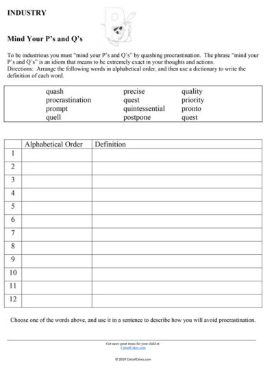 Alphabetical Order Worksheet - The Critical Years