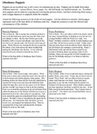 Obedience Puppet Scenarios - The Critical Years