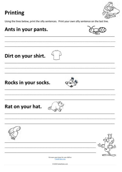 Printing Silly Sentences - The Critical Years